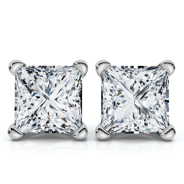 Certified 4Ct Princess Cut Martini Studs 14k Gold Lab Grown – Bliss Diamond