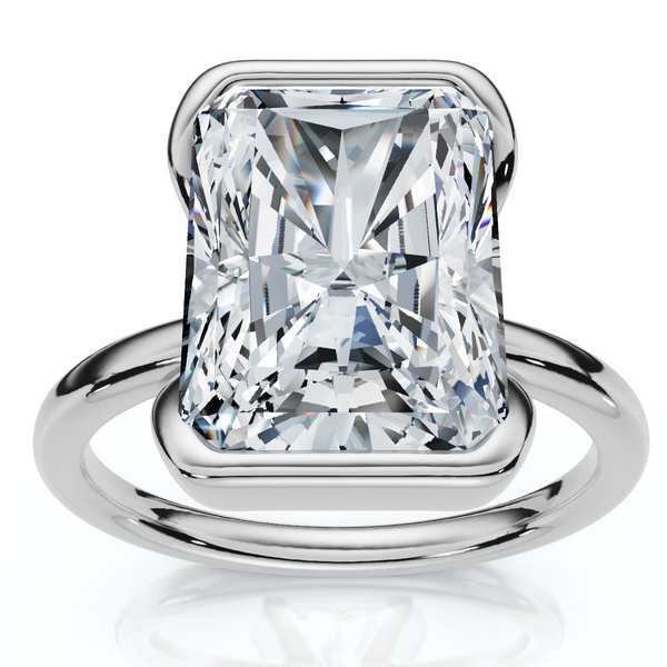 Certified 4Ct Radiant Solitaire Diamond Engagement Ring 14k Gold or Pt ...
