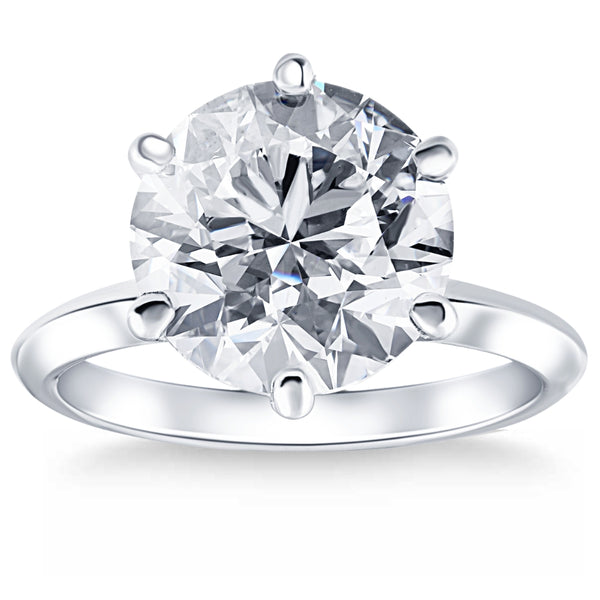 Certified 6 Ct Solitaire Diamond Engagement Ring Platinum Lab Grown ...