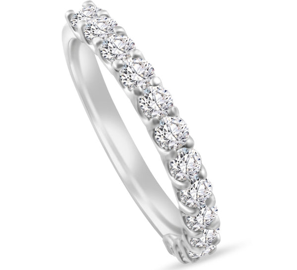 1Ct TW Round Cut Diamond U Prong Wedding Ring Stackable Band 14k Gold ...